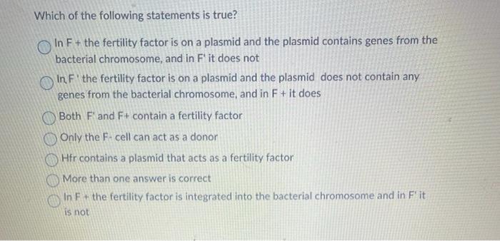 Solved An Hfr cell conjugates with an F-cell. What are the | Chegg.com