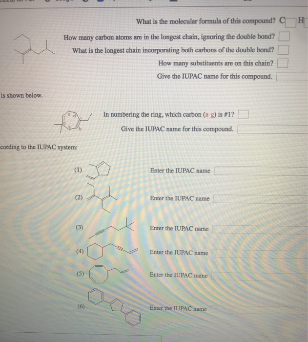 Solved H What is the molecular formula of this compound? C | Chegg.com