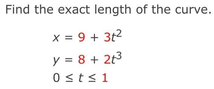 Solved Find the exact length of the curve. | Chegg.com
