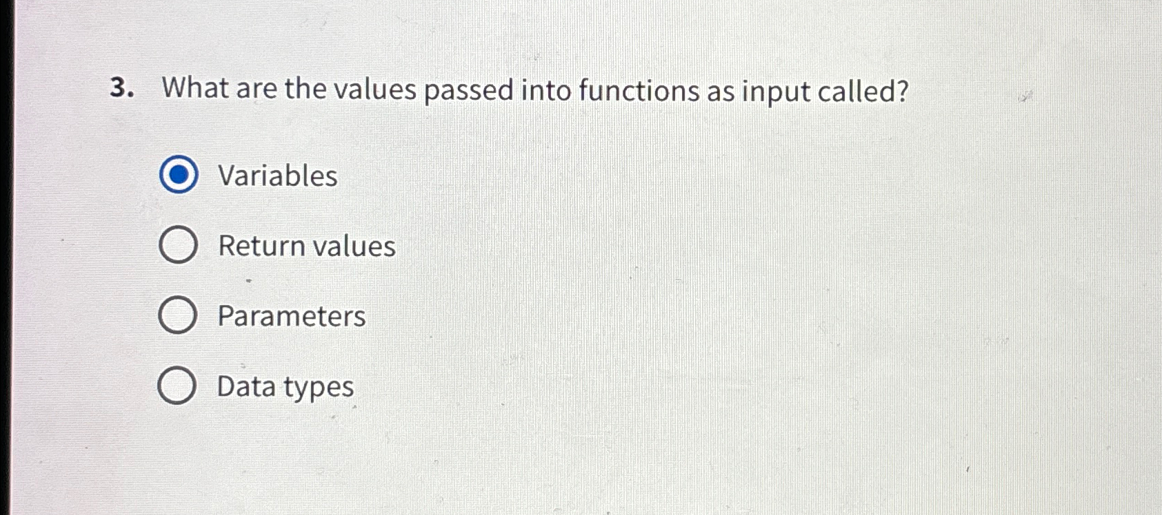 Solved What are the values passed into functions as input | Chegg.com