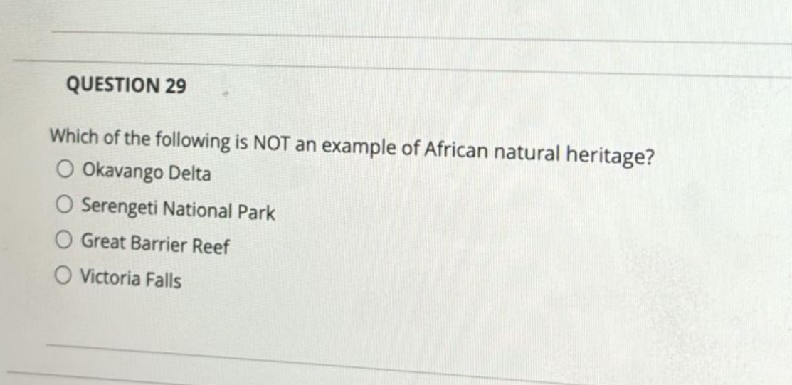 Solved QUESTION 29Which of the following is NOT an example | Chegg.com