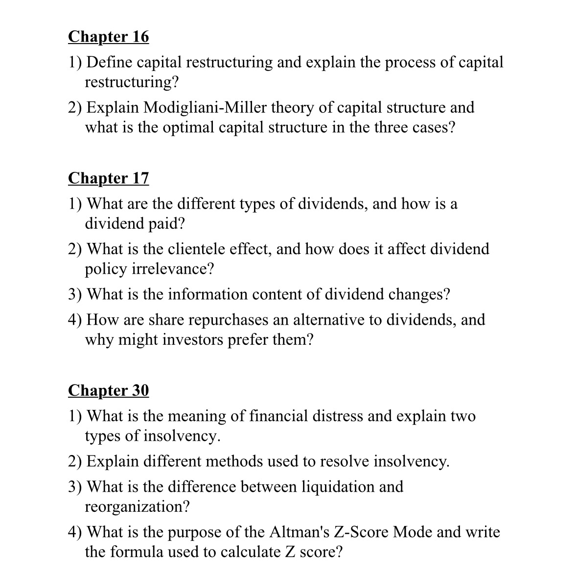 Solved Chapter 16Define capital restructuring and explain | Chegg.com