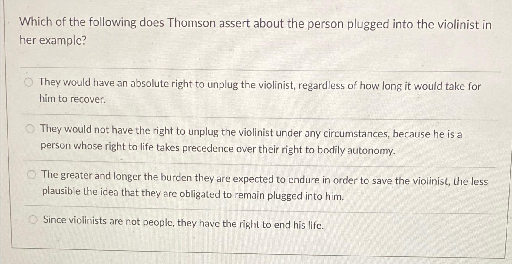 Which of the following does Thomson assert about the | Chegg.com