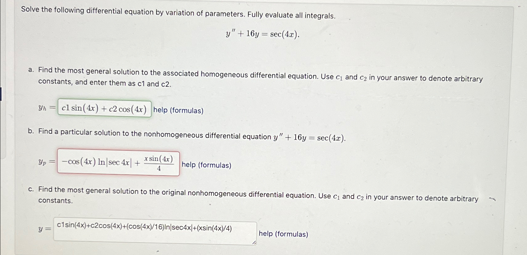 Solved Solve The Following Differential Equation By