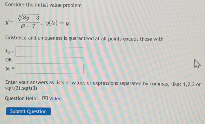 Solved Consider the initial value problem | Chegg.com