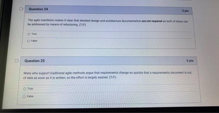 Solved The agile manifesto makes it clear that detailed | Chegg.com