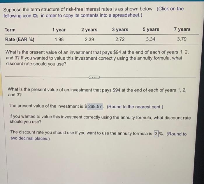 Solved Suppose the term structure of risk-free interest | Chegg.com