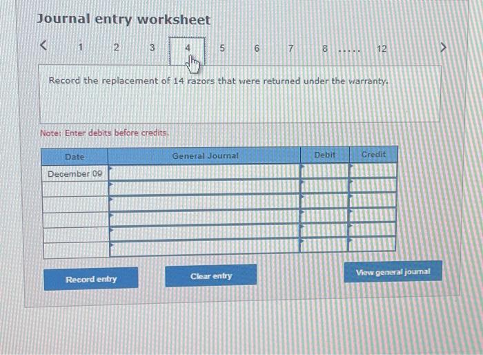 Solved Journal entry worksheet Record the estimated warranty | Chegg.com