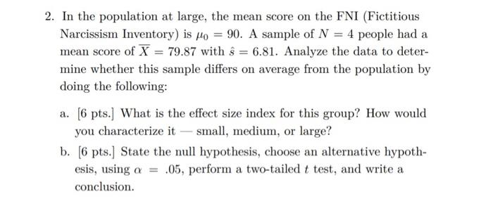 Solved 2. In the population at large, the mean score on the | Chegg.com