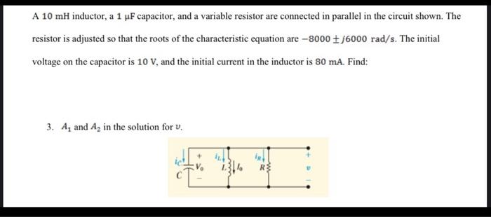 Solved A 10 mH inductor, a 1 uF capacitor, and a variable | Chegg.com