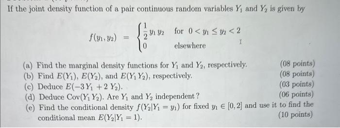 Solved the joint density function of a pair continuous | Chegg.com