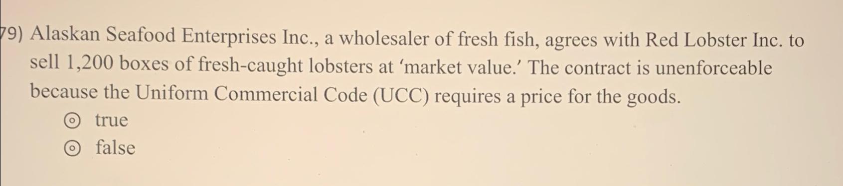 Solved Alaskan Seafood Enterprises Inc., a wholesaler of | Chegg.com