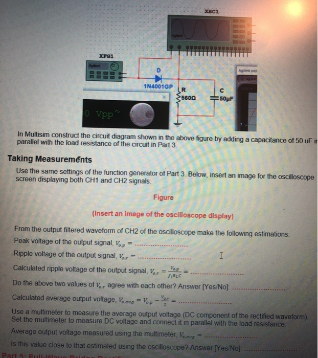 Solved XSCI XFG1 Age D Agilentos 1N4001GP R 5600 с 50pF 10 | Chegg.com