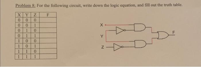 Solved Problem 8: For the following circuit, write down the | Chegg.com