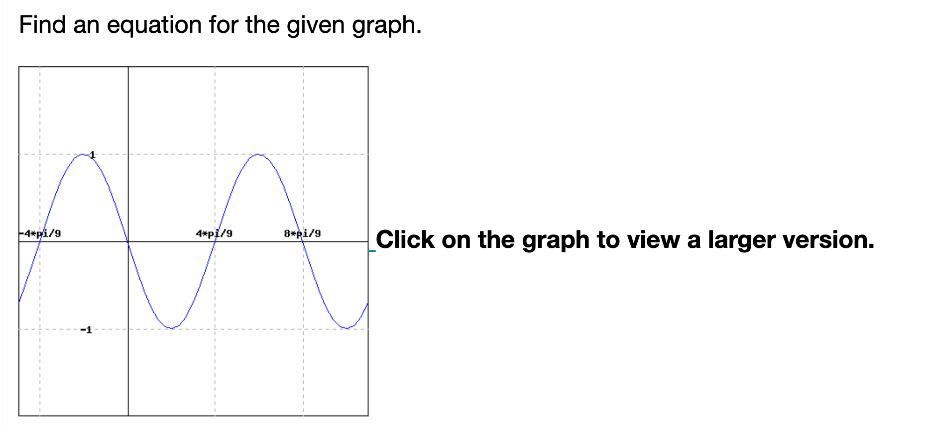 Solved Find an equation for the given graph. | Chegg.com