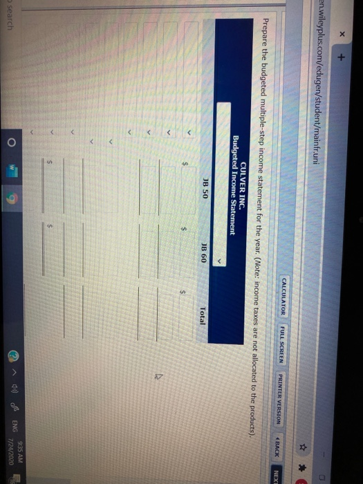 Solved CALCULATOR FULL SCREEN PRINTER VERSION 4 BACK NEX | Chegg.com