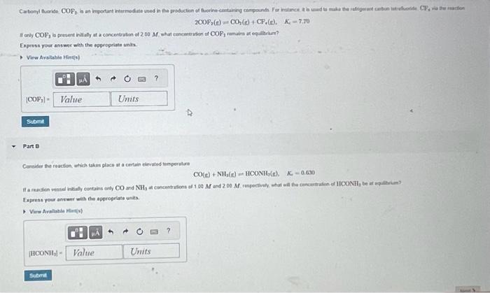 Solved 2COP2(e)=CO3(e)+CP1(e),K=7,π0 Espress your answer | Chegg.com