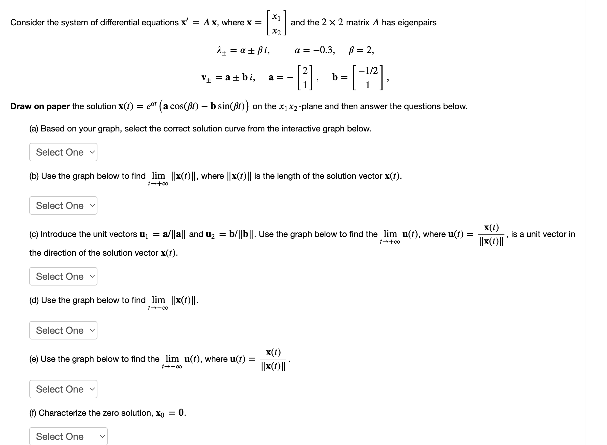 Solved Consider the system of differential equations x'=Ax, | Chegg.com