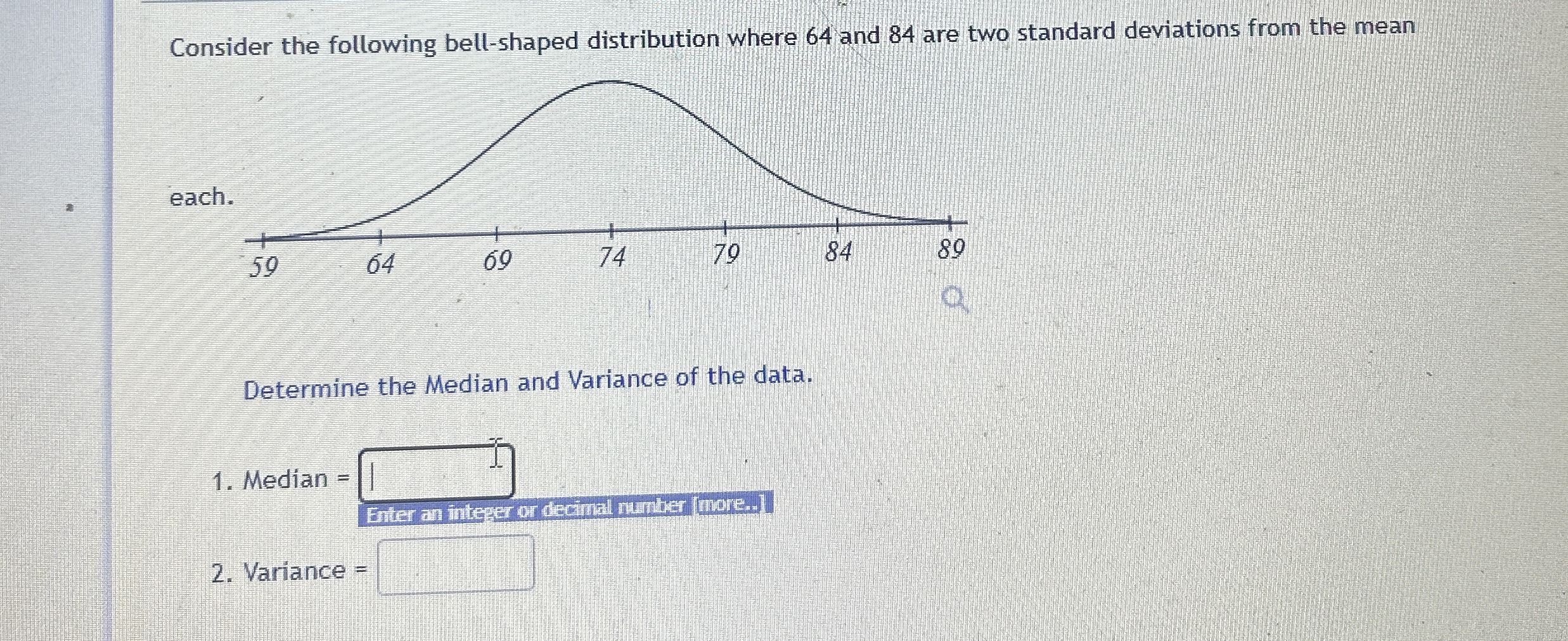 Solved Consider the following bell-shaped distribution where | Chegg.com