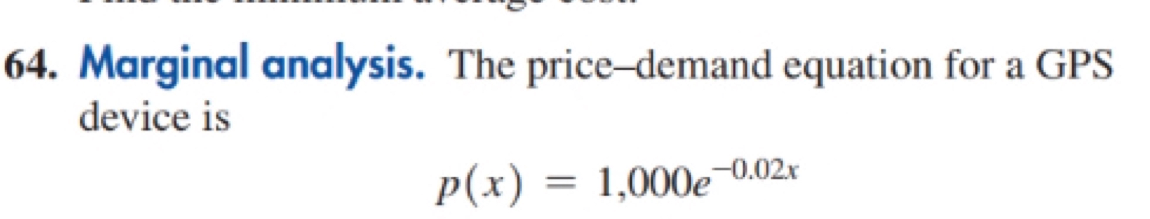 Solved Marginal analysis. The price-demand equation for a | Chegg.com