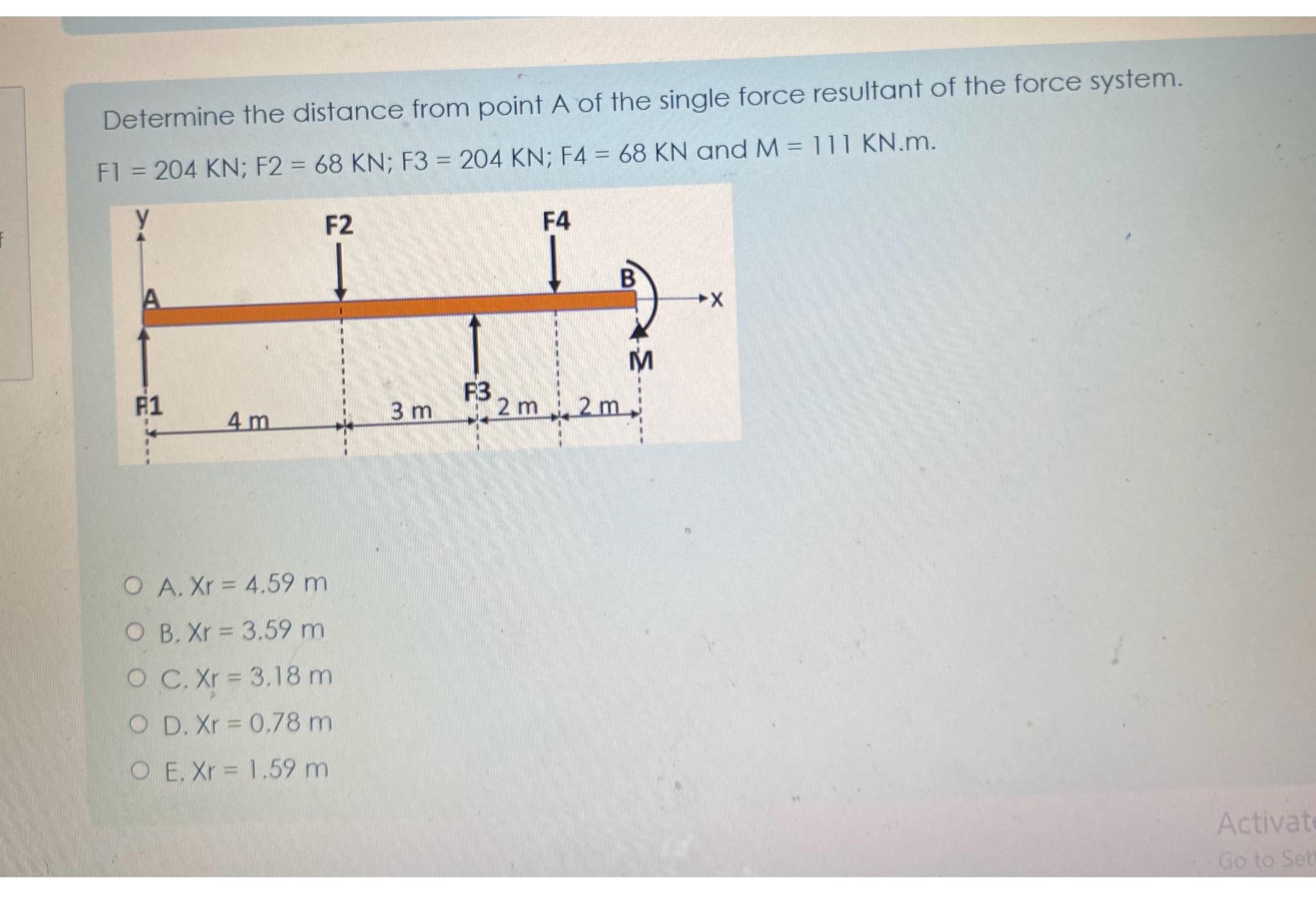 Solved Determine the distance from point A ﻿of the single | Chegg.com