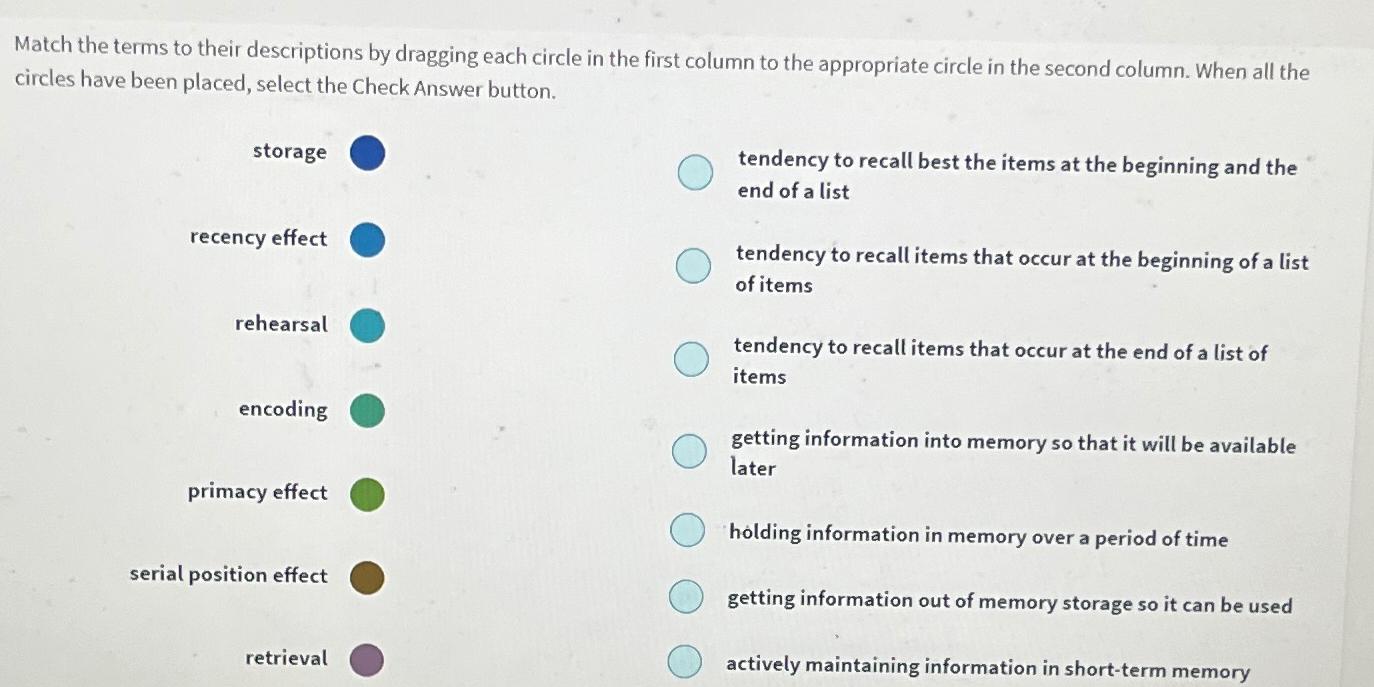 Solved Match the terms to their descriptions by dragging | Chegg.com
