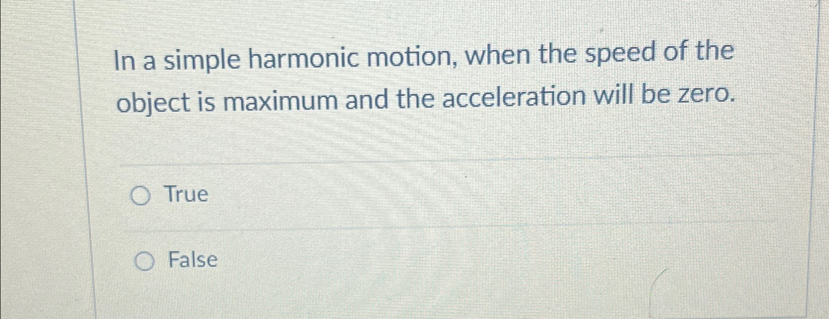 Solved In a simple harmonic motion, when the speed of the | Chegg.com