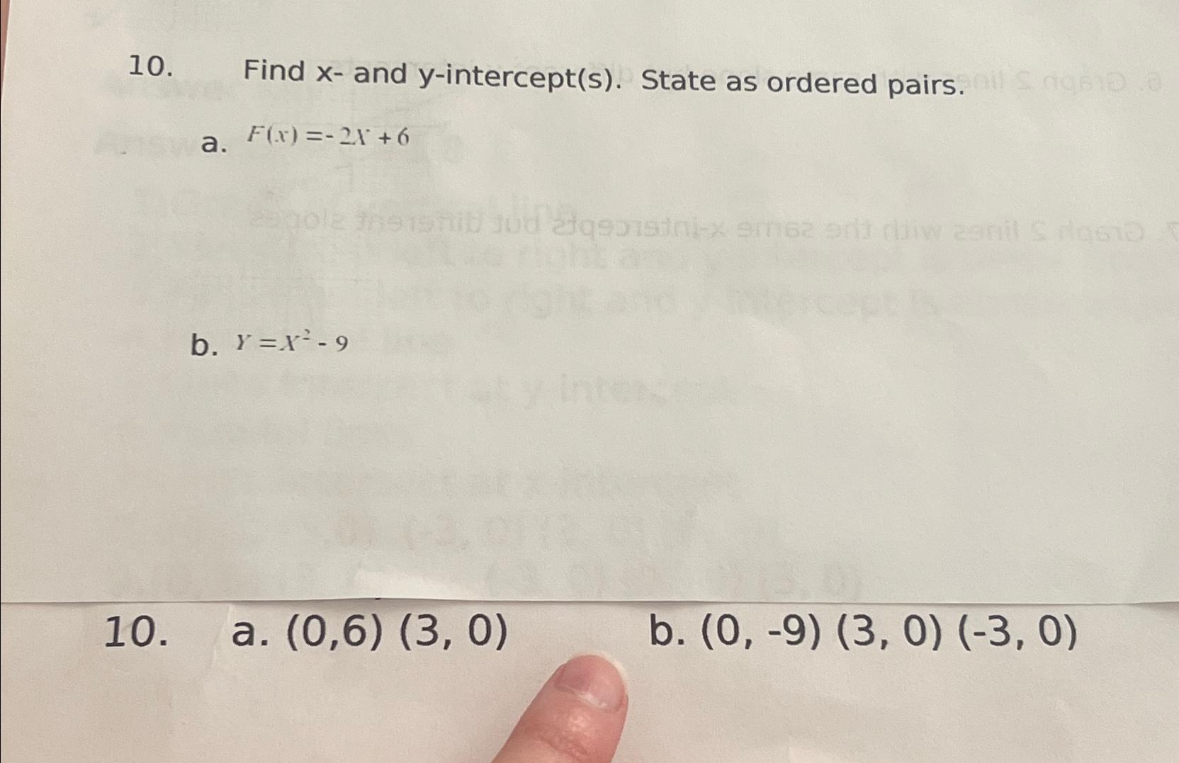 Solved The answers for number 10 ﻿are shown at the bottom. | Chegg.com