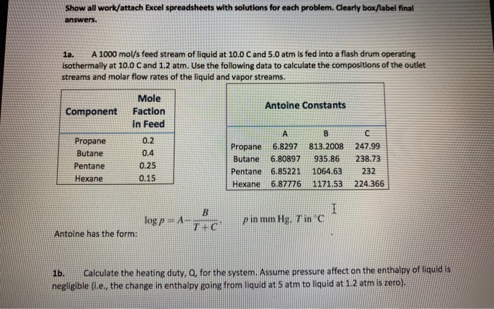 Solved Show all work/attach Excel spreadsheets with | Chegg.com