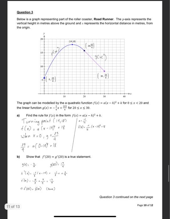 Solved Below is a graph representing part of the roller | Chegg.com