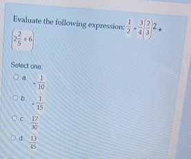 Evaluate the following expression: | Chegg.com