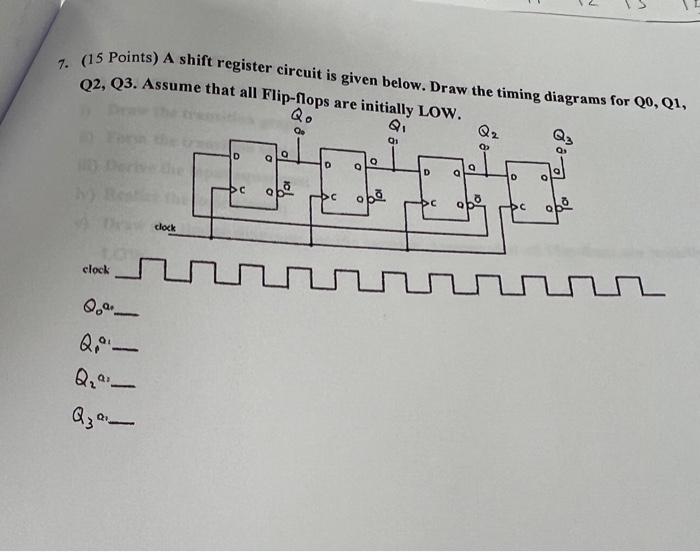 Solved 7. (15 Points) A shift register circuit is given | Chegg.com Solved 7. (15 Points) A shift register circuit is given | Chegg.com