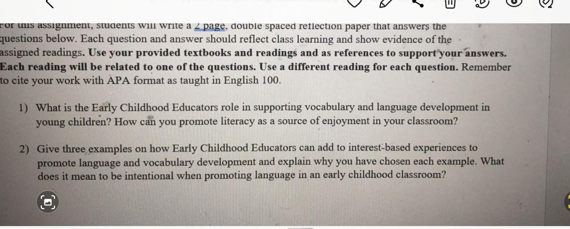 Solved assignment, students will write a ∠ page, double | Chegg.com