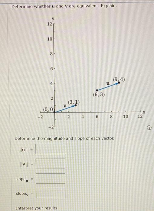 Solved Determine whether u and v are equivalent. Explain. | Chegg.com