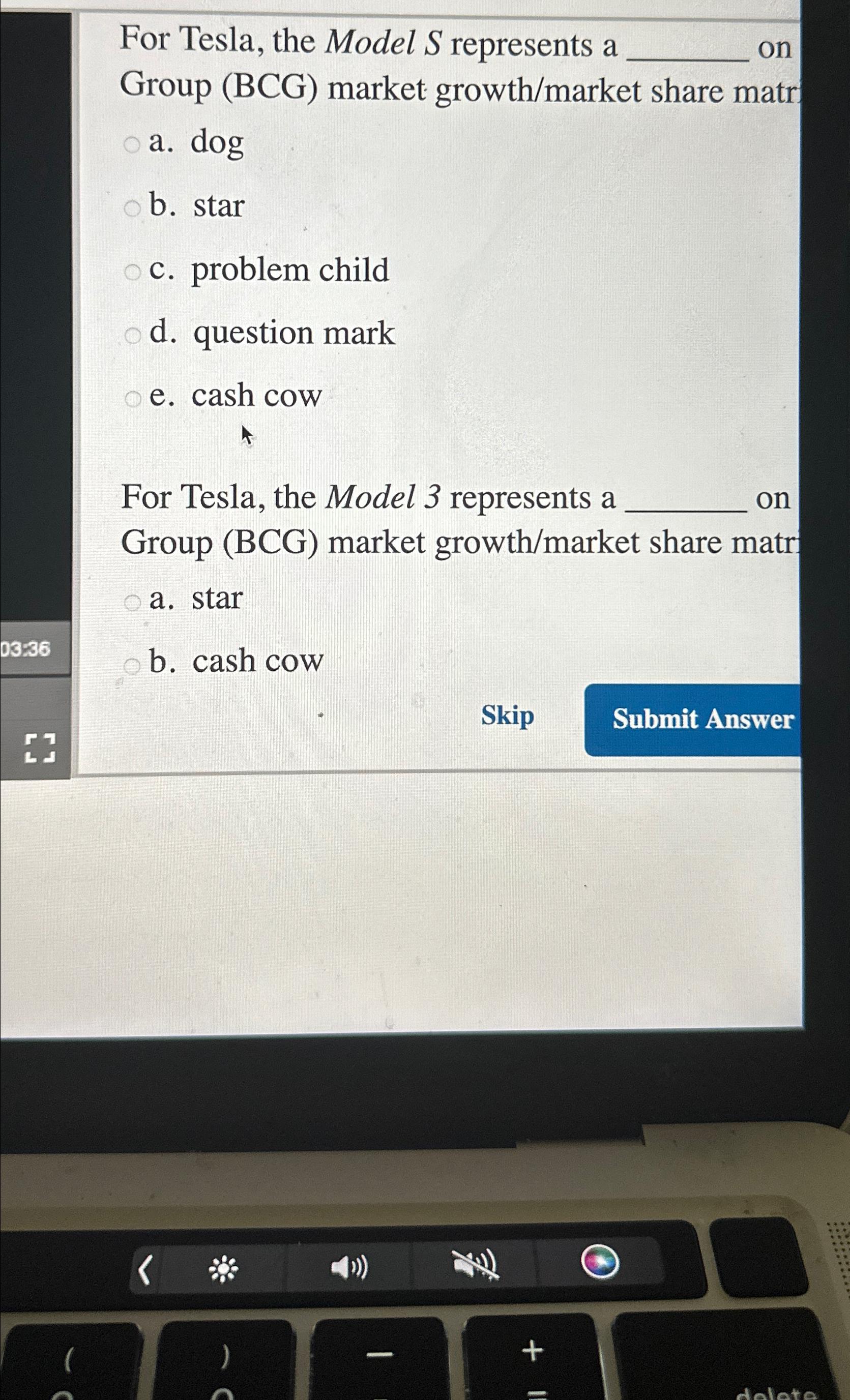 Solved For Tesla, the Model S ﻿represents aonGroup (BCG) | Chegg.com