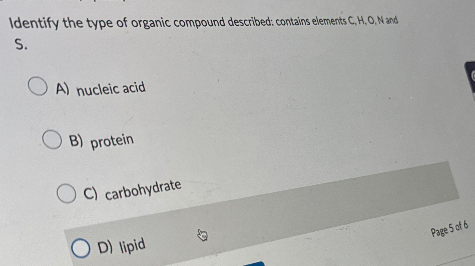 Solved Identify the type of organic compound described: | Chegg.com