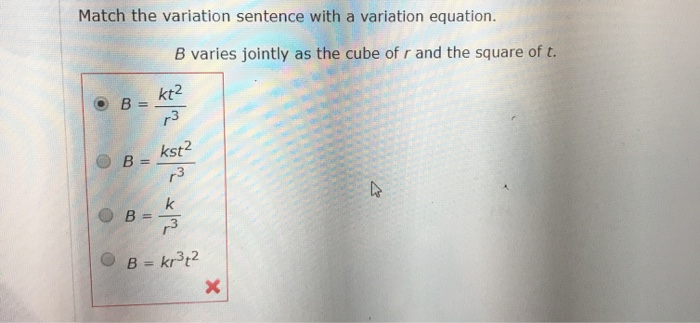 Solved Match the variation sentence with a variation | Chegg.com