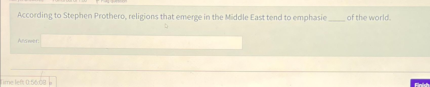 Solved According to Stephen Prothero, religions that emerge | Chegg.com