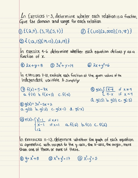 Solved In Exersices 1-3, determine wheter each relation is a | Chegg.com