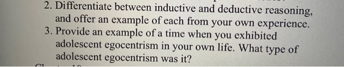 Solved 2. Differentiate between inductive and deductive | Chegg.com