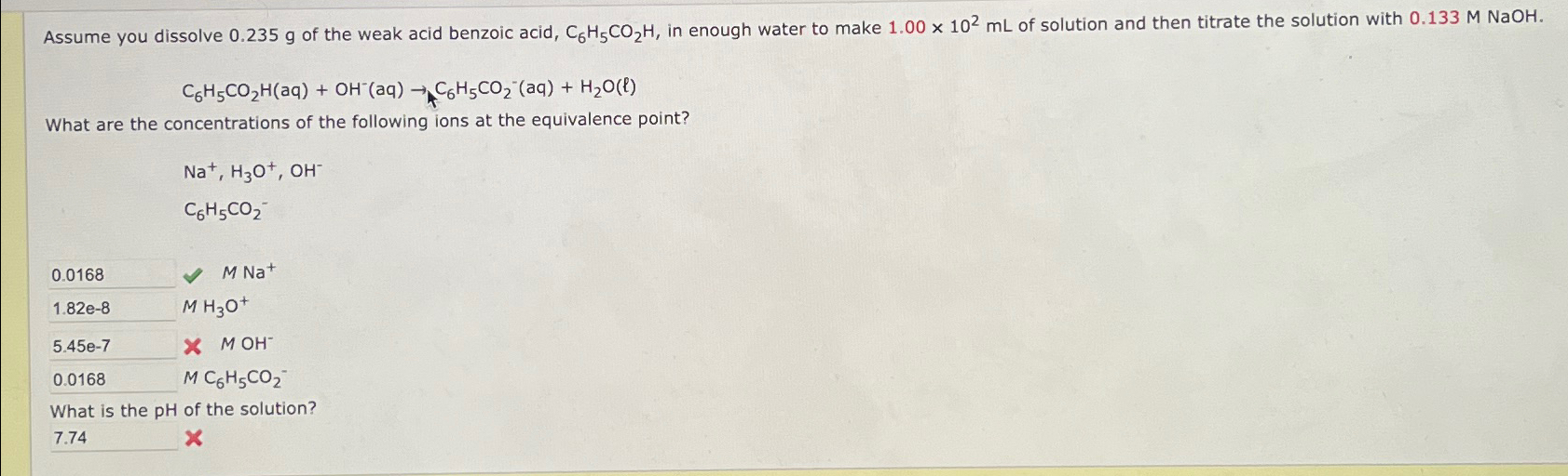 Solved Assume you dissolve 0.235g ﻿of the weak acid benzoic | Chegg.com