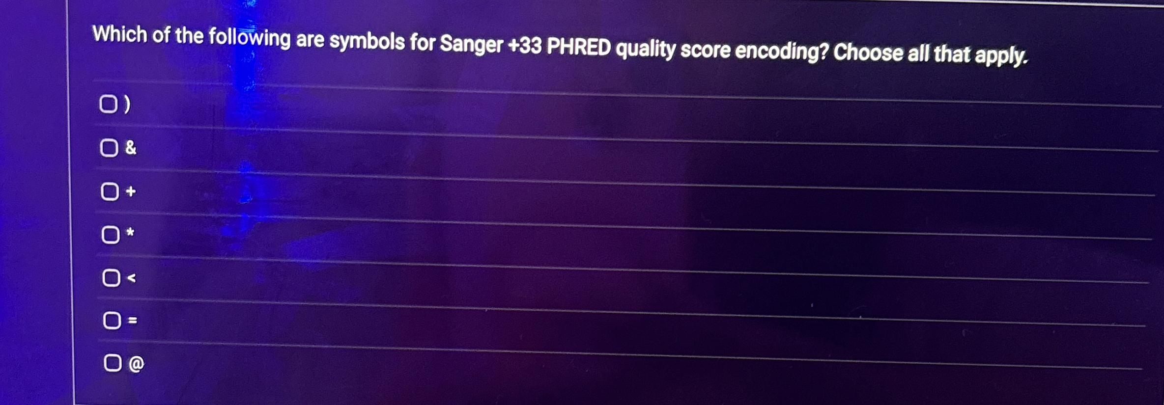 Solved Which of the following are symbols for Sanger +33 | Chegg.com