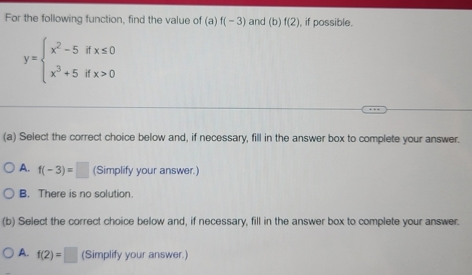 Solved For the following function, find the value of | Chegg.com