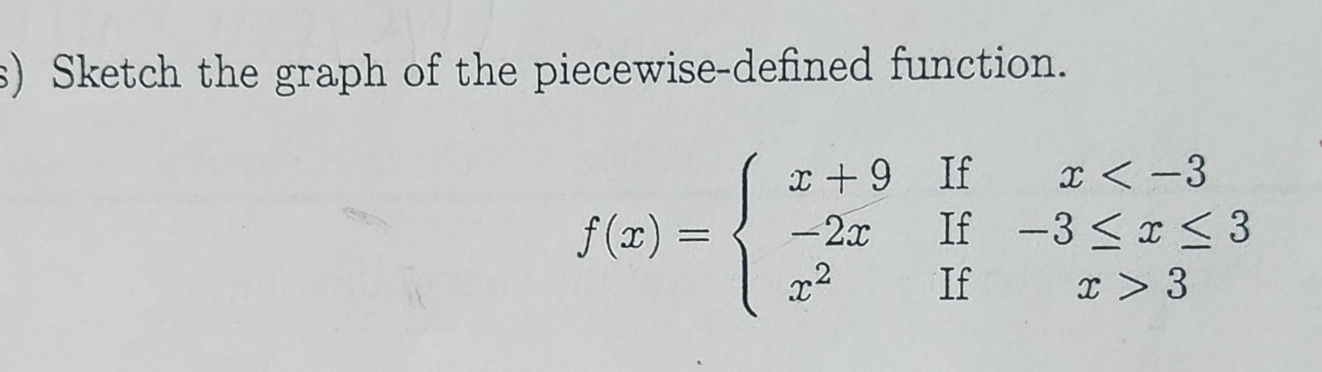 Solved by an EXPERT Sketch the graph of the piecewise-defined | Chegg.com