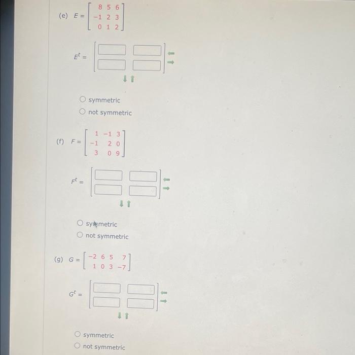 Solved Determine the transpose of each of the following | Chegg.com