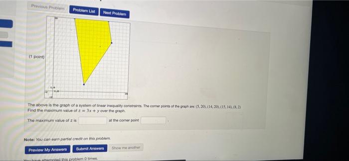 Solved Previous Problem Problem Ust Next Problem [1 point | Chegg.com