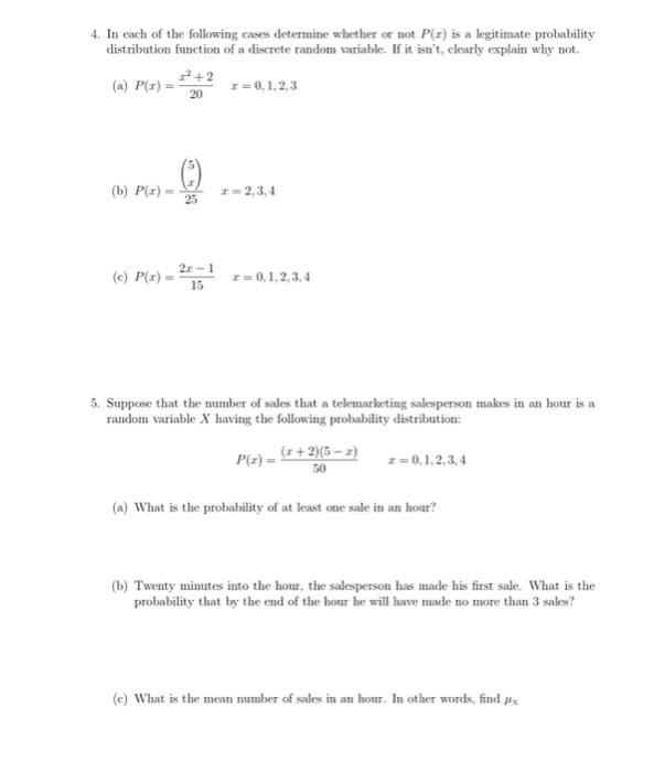 Solved 4. In each of the following cases determine whether | Chegg.com