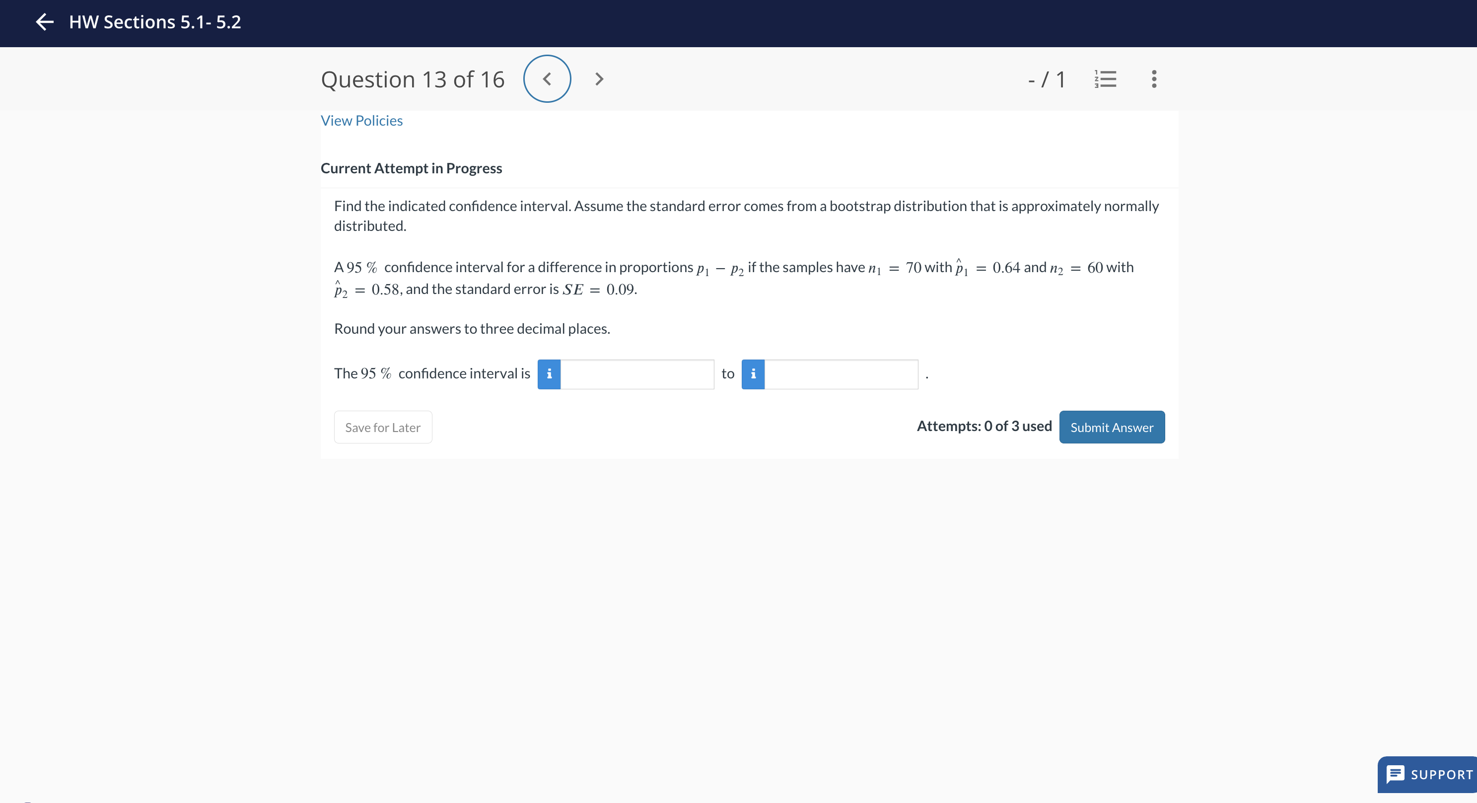 Solved Current Attempt in ProgressFind the indicated | Chegg.com