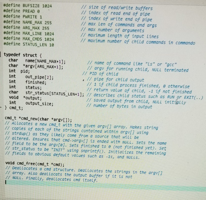 Solved The 2 functions manipulate cmd_t structure and how | Chegg.com