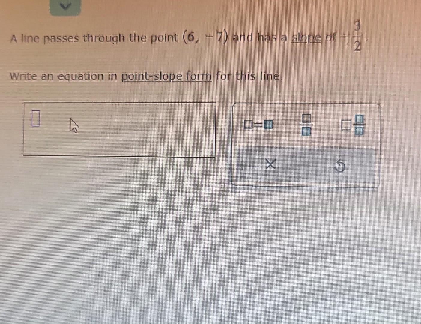 Solved A Line Passes Through The Point 6 −7 And Has A